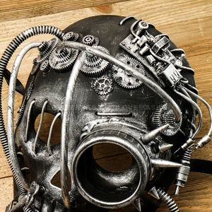 ILOVEMASKS | Accessories | Steampunk Skull With Goggle Mask Black ...